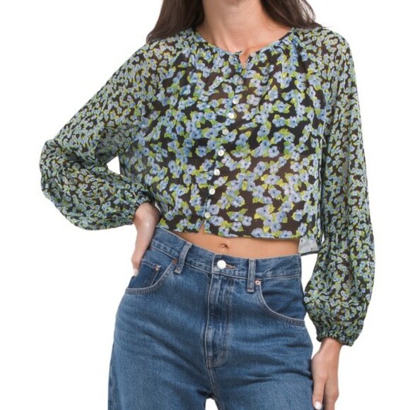Zara | Tops | Zara Semi Sheer Long Sleeve Crop Top Nwt | Poshmark